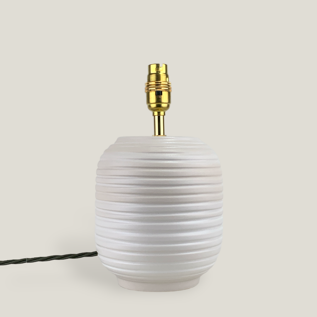 White Ridged Small Table Lamp – ANTA
